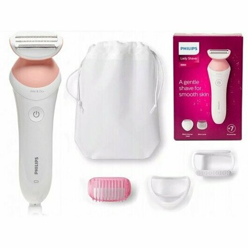 Электробритва для женщин Philips Lady Shaver Series 6000, BRL 146/00, белый, Нидерланды