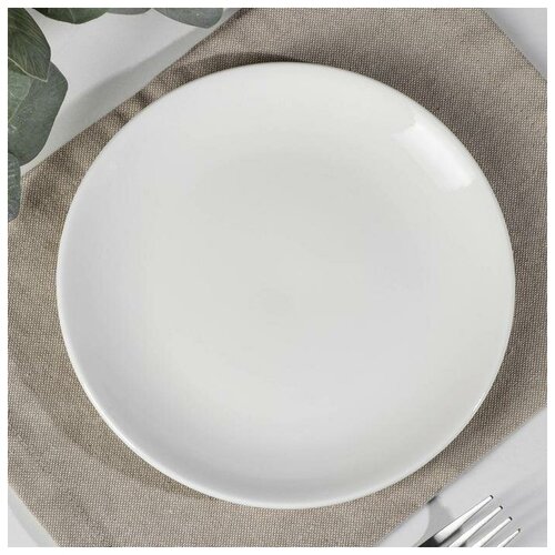Тарелка обеденная White Label 20 см, цвет белый, фарфор, тарелки плоские для сервировки