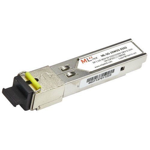 Модуль MlaxLink оптический одноволоконный SFP WDM, 1.25Гб/с, 10км, 1550/1310нм, SC, DDM