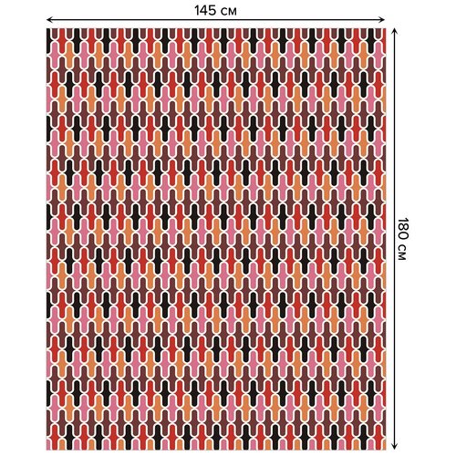 Скатерть прямоугольная JoyArty "Цветные фигуры" из сатена, 180x145 см