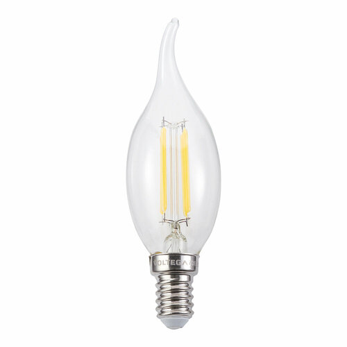Лампа светодиодная филаментная Voltega E14 4000К 6 Вт 600 Лм 220-240 В свеча на ветру прозрачная