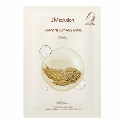 Jmsolution Тканевая маска для лица очищающая с ячменём / Plansynergy Airy Mask Barley, 30 мл