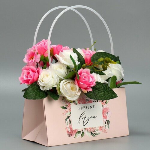 Пакет для цветов For you dear , 24 х 12 х 12 см