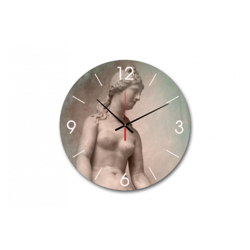 Часы настенные на стекле | Diva Kartina | Арт Постеры. Муза | 40X40 см | Немецкий механизм