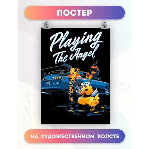 Постер на холсте - PLAYINGTHEANGEL хип хоп репер (4) 50х70 см