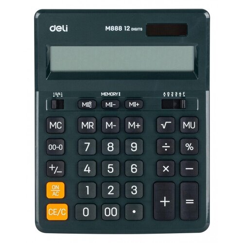 Калькулятор настольный Deli EM888F-green (12-разрядный) зеленый