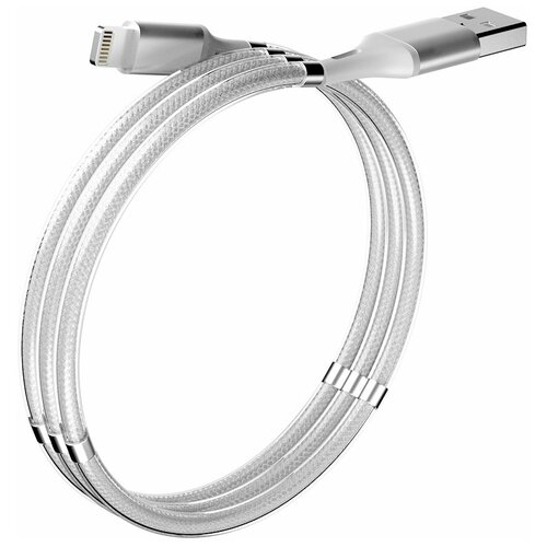 Кабель OLMIO (041636) Magnet Apple 8-pin 1.2м 2.1A, белый