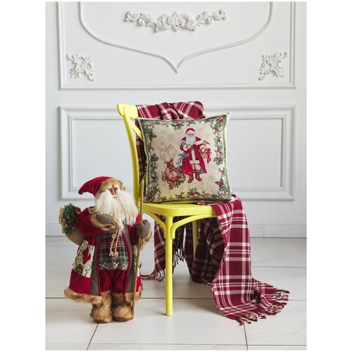Гобелен подушка декоративная новогодняя двухсторонняя Магазин гобеленов "Дед мороз" 43*43см