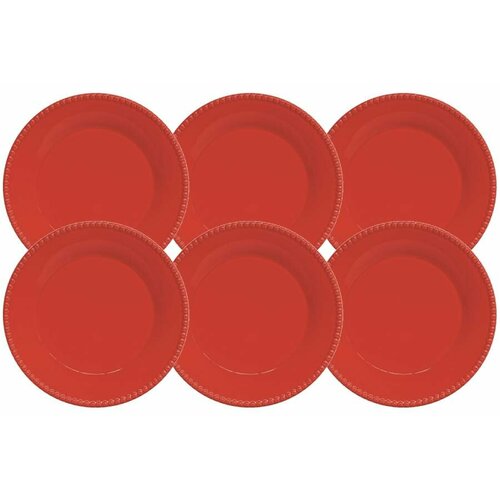 Набор 6 тарелок обеденных Tiffany, красная, 26 см (Easy Life)