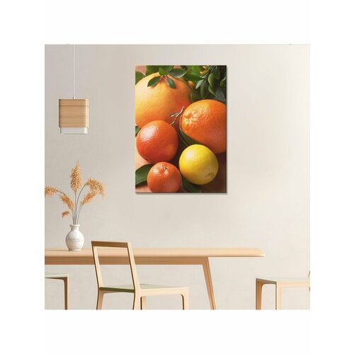 Картина на холсте с подрамником красивые цитрусовые фрукты 50Х70