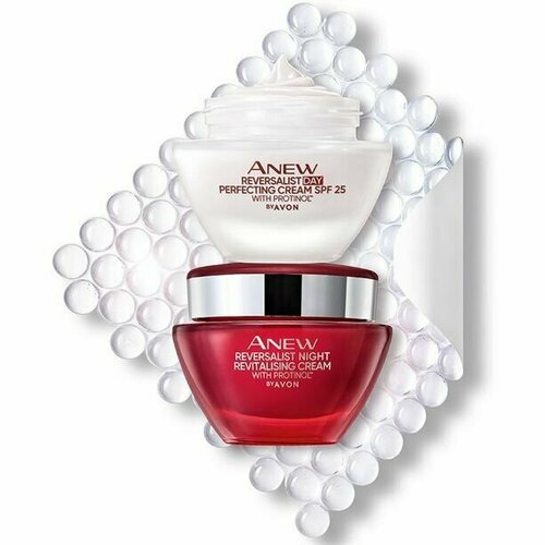 AVON Набор Дневной и ночной крем для лица ANEW "Совершенство. Обновление" SPF 25, 2х50 мл