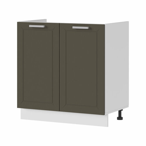 Кухонный модуль, под мойку, без столешницы, напольный, ШНМ800, Белый / Альфа Холст вулкан