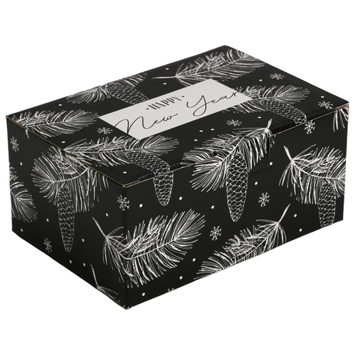 Коробка подарочная Дарите счастье Новый год, 22х15х10 см, черный