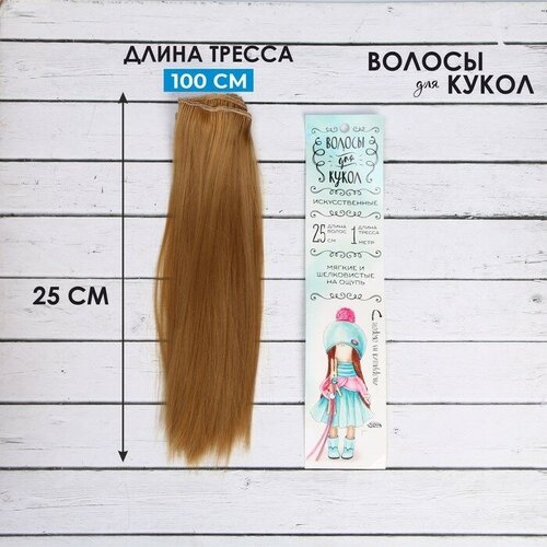 Волосы - тресс для кукол «Прямые» длина волос: 25 см, ширина: 100 см, цвет № 26