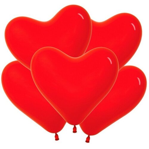 Шар латексный 12" «Сердца», красный, пастель, набор 100 шт.