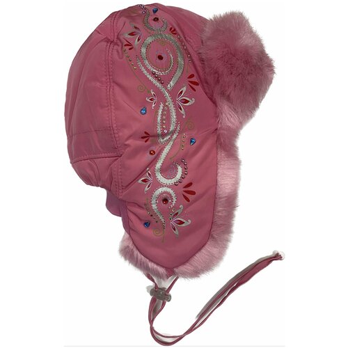 Шапка ушанка TuTu, размер 50-52, розовый