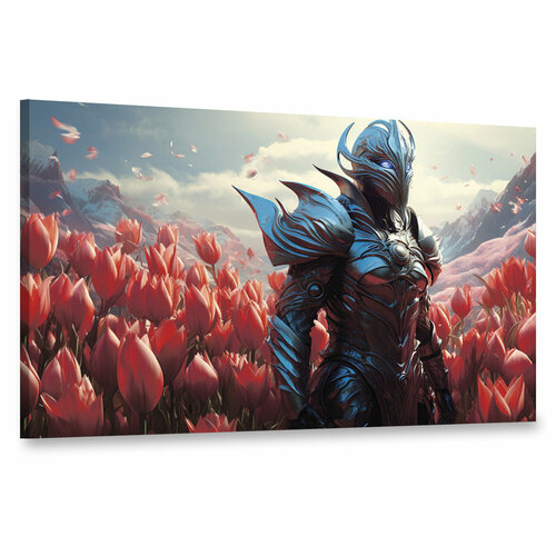 Интерьерная картина 100х60 "Тюльпановый богатырь"