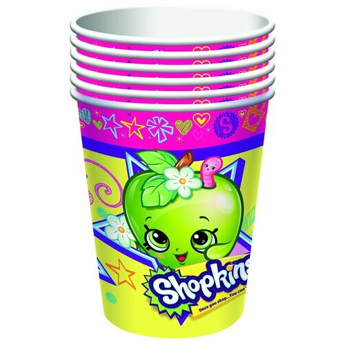 Росмэн (Праздники) Стакан 220 мл, 6 шт, Shopkins 32518