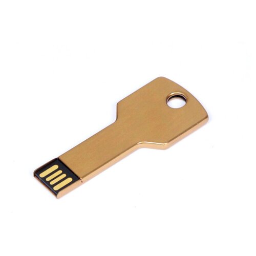 Металлическая флешка Ключ для нанесения логотипа (32 Гб / GB USB 2.0 Золотой/Gold KEY Flash drive модель 305 S)