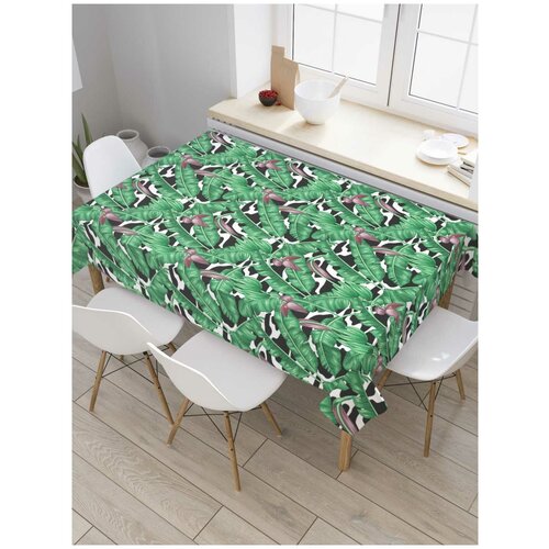 Скатерть прямоугольная JoyArty на кухонный стол "Тропики на пятнах" из оксфорда, 120x145 см