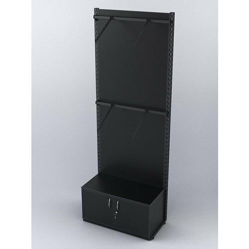 Пристенная система с пристенными поручнями для одежды "LOFT" №2-ЗС-Н 900мм, Черный 90 x 45 x 240 см