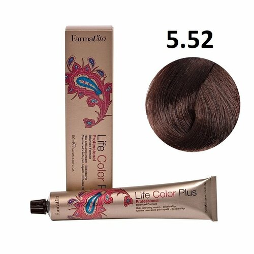 Крем-краска для волос Farmavita Life Color Plus 5.52 каштановый шоколадный красное дерево, 100 мл