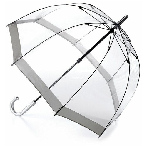 Зонт-трость FULTON, механика, купол 84 см, 8 спиц, прозрачный, для женщин, мультиколор