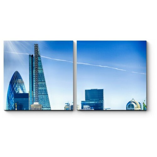 Модульная картина Небоскребы делового Лондона 50x25