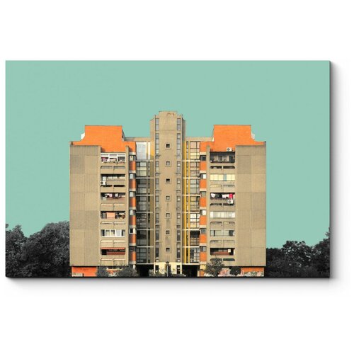 Модульная картина Цветной город 60x40