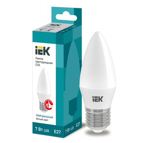 Светодиодная лампочка IEK C35 7Вт 230В 4000К E27 (9 шт.)