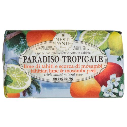 Nesti Dante Мыло кусковое Paradiso Tropicale Tahitian Lime and Mosambi Peel лайм, 250 г