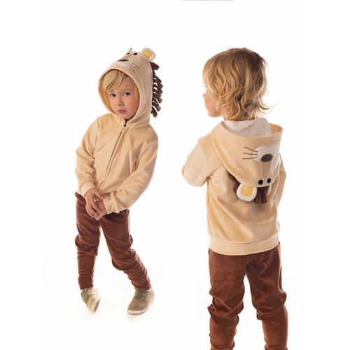 Комплект одежды Fluffy Bunny, размер 116, коричневый, бежевый