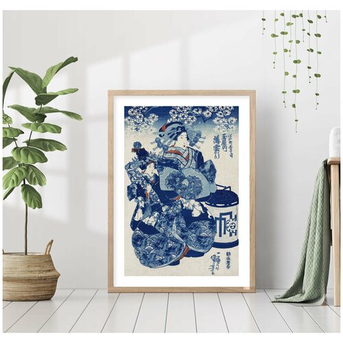 Постер без рамки "Утагава Куниеси, японский ретро плакат" 40 на 50 в тубусе / Картина для интерьера / Плакат / Постер на стену / Интерьерные картины
