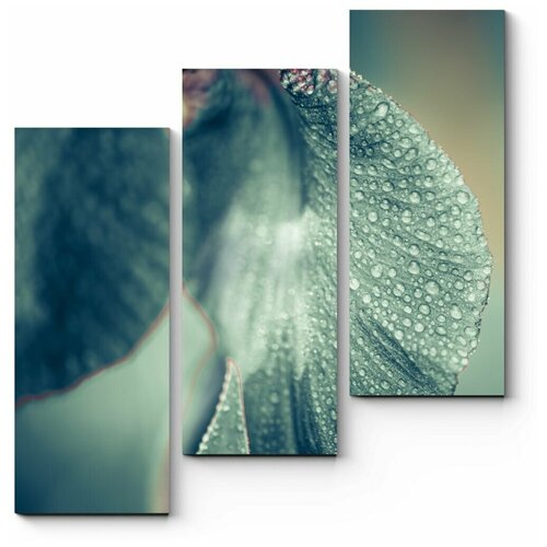 Модульная картина Капли дождя на ирисе 60x64