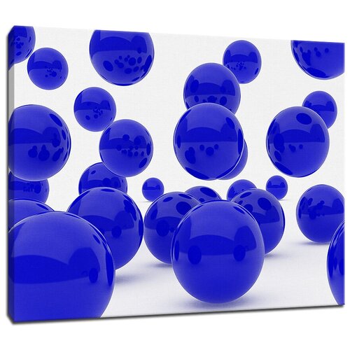 Картина Уютная стена "Синие шары 3D" 80х60 см
