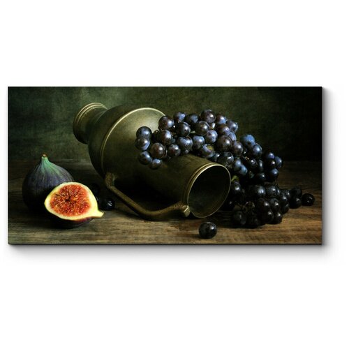 Модульная картина Манящая гроздь винограда 40x20