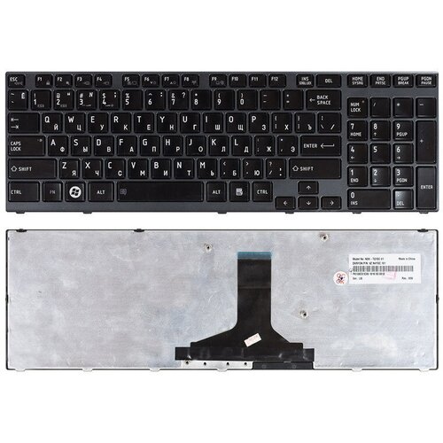 Клавиатура для Toshiba Satellite A665 черная с черной рамкой (версия 1)