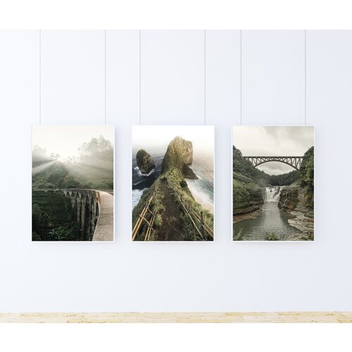 Набор плакатов "Путешествия" 3 шт. / Набор интерьерных постеров формата А1 (60х80 см) без рамы