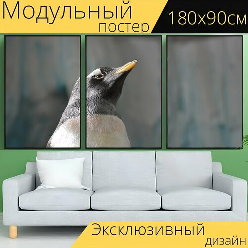 Модульный постер "Птица, дикая природа, природа" 180 x 90 см. для интерьера