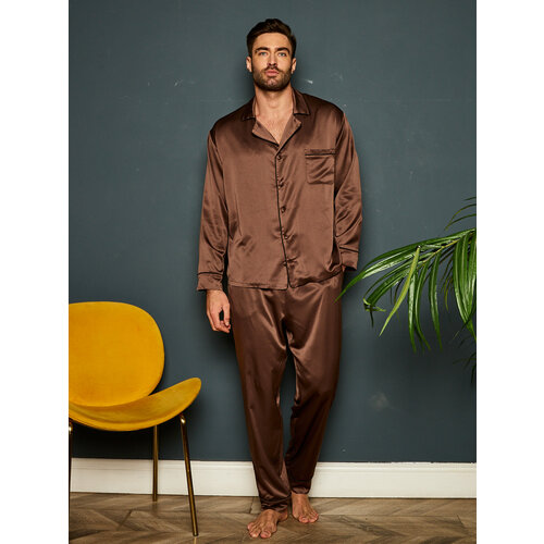 Пижама  Малиновые сны, размер 52, коричневый
