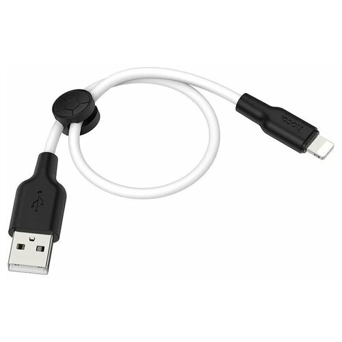 Кабель Hoco X21 Plus USB - Lightning, 0.25 м, 1 шт., белый/черный