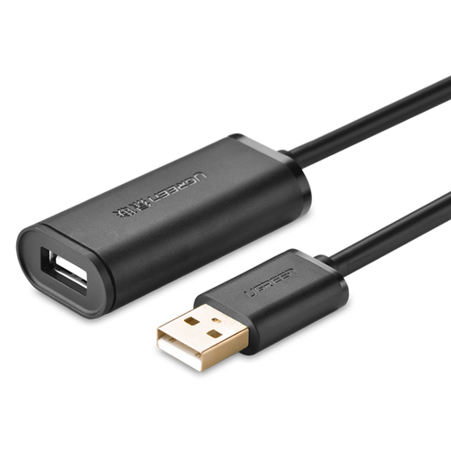 Кабель UGREEN US121 (10321) USB 2.0 Active Extension Cable with Chipset. Длина: 10м. Цвет: черный