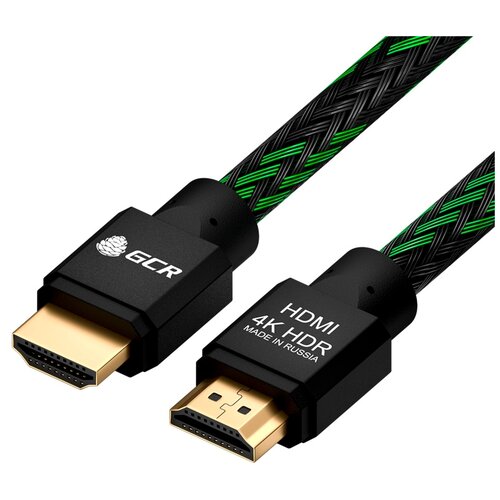 Кабель GCR HDMI - HDMI (GCR-HM481), 0.5 м, черный/зеленый