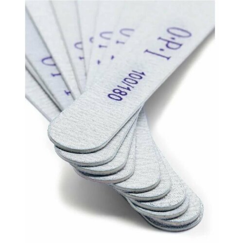 Одноразовые пилки для ногтей OPI, овальные, тонкие,100/180, 17,5 см, 50 шт