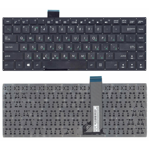 Клавиатура для Asus VivoBook S400C черная без рамки, плоский Enter