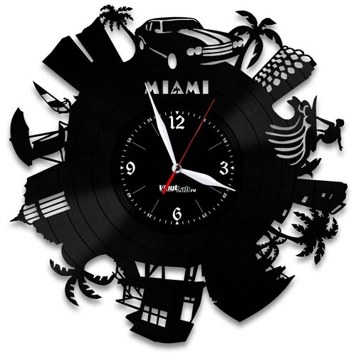 Часы из виниловой пластинки (c) VinylLab Майами
