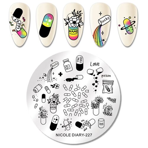 Пластина для стемпинга Nicole Diary 5*5 см 51565 ND-227