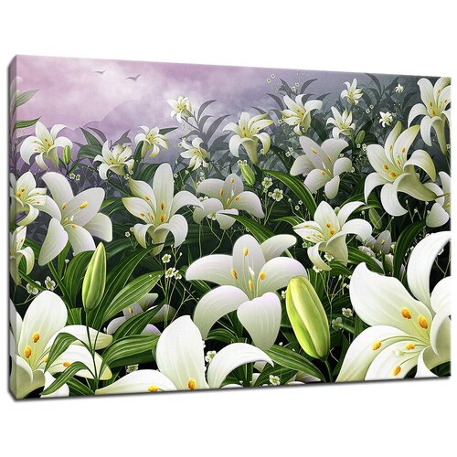 Картина Уютная стена "Поле с лилиями" 90х60 см
