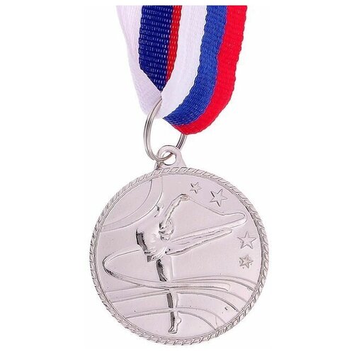 Медаль тематическая "Гимнастика", серебро, d-3,5 см