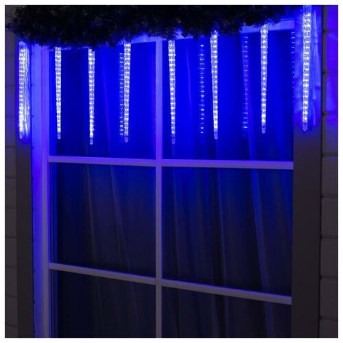 Luazon Lighting сосульки рифленые SPEC, IP65, УМС-2W, Ш:2.5 м, В:50 см, 8 шт, LED(SMD)-288-12V, синий